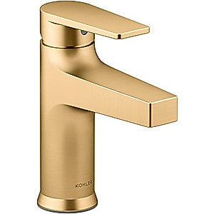 KOHLER 74013-4-2MB Taut Single-Handle Bathroom Sink Faucet, Vibrant Brushed Moderne Brass