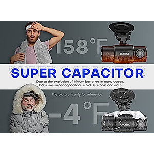 Dual 1080P Dash Cam, Built in WiFi GPS, Front and Inside Dashcams for Cars with Infrared Night Vision, Smart Dash Camera with Sony Sensor, Supercapacitor, Accident Record, Parking Mode Avaett D60