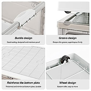 YUEHUA Plastic Storage Bins with Lids, 27 Liter Large Storage Bins with Lids, Plastic Storage Bins, Plastic Tote for Home/Bedroom/Kitchen/Office/Travel