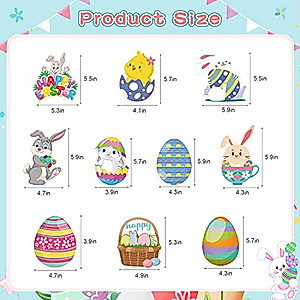 Easter Hanging Decorations, 50PCS Easter Hanging Swirls Decorations, Easter Party Supplies, Easter Egg Hunt Decorations, Easter Bunny Foil Ceiling Decorations, Happy Easter Hanging Swirls for Party