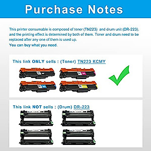 LCL Compatible Toner Cartridge Replacement for Brother TN-223 TN223 TN-223BK TN223BK TN223C TN223M TN223Y HL-L3210CW HL-L3230CDW HL-L3270CDW HL-L3290CDW MFC-L3710CW MFC-L3750CDW (4-Pack KCMY)