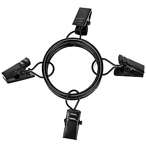 Curtain Rings with Clip - Set of 42,Interior Diameter 1",Fits up to 5/8 Inch Rod Made of Metal-Black