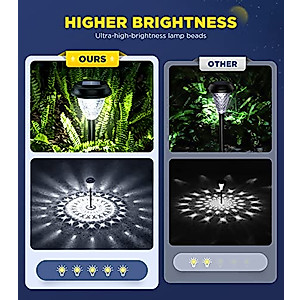 ornesign Ultra Bright Solar Outdoor Lights Decorative 10 Pack, 100% Faster Charge Solar Pathway Garden Lights Up to 12H Auto On/Off, Solar Lights Outdoor Waterproof for Walkway Yard Lawn