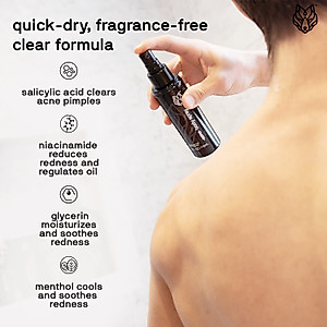 Black Wolf - Body Acne Spray - 4 fl oz- Clear Body Acne Breakouts and Cleanse Your Skin - Easy to Use and Quick Dry Formula - Salicylic Acid Acne Treatment