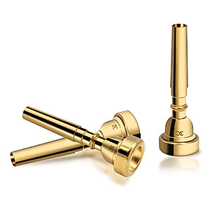 Cheerock 3Pack Trumpet Mouthpiece 3C 5C 7C Trumpet Accessories, Brass Trumpet Mouthpiece Set Suitable for Beginners and Professional Players （Gold）