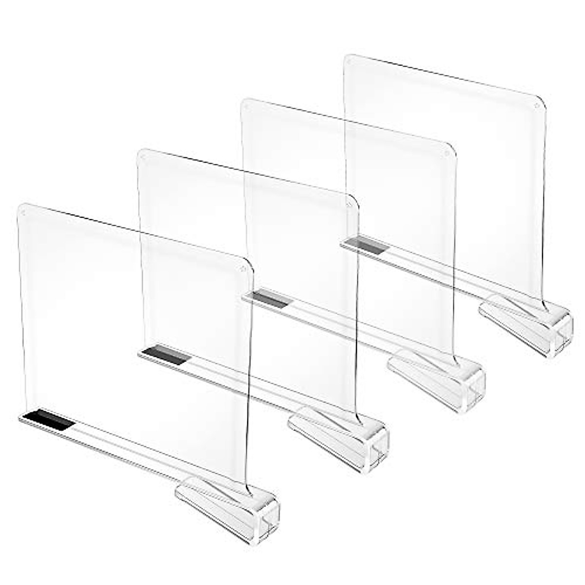 Elavain Heavy Duty Clear Shelf Dividers Closet Organizer | Closet Storage Shelf Organizer | Perfect Home Organization, Closet Organization, Craft Storage Shelves, Clothes Separator | Pack of 4