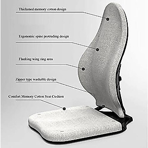 Lumbar Support Pillow for Office Chair, Memory Foam Back Cushion for Lower Back Pain Relief Car Seat Back Support, Lower Back Pillow for Gaming Chair Wheelchair (C)