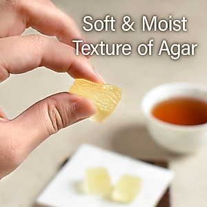 YAMASAN KYOTO UJI Yuzu Mochi Candy - Yuzu Citrus Japanese Candy - Japanese Sweets with Aromatic Flavor of Kito Yuzu and Plant-Based Kanten Agar(300g)