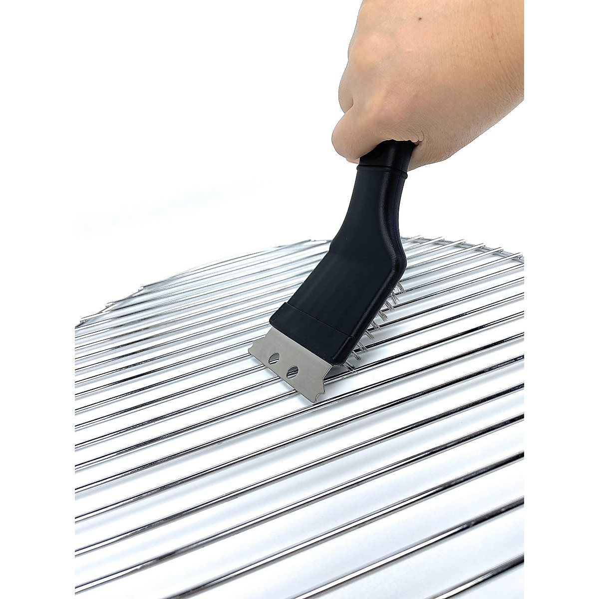 Barbecue Partner Small BBQ Cleaner Steel Wire Grill Brush and Scraper for Grime with Plastic Handle 8 inches