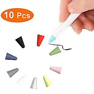 JanCalm for Apple Pencil Tips Cover,(10 Colors) Premium Silicone Slim Lightweight Thin Protective Case Noiseless Drawing for Apple Pencil 1st Gen/Pencil (2nd Generation) (10 Pcs,Box Pack)