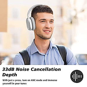 Srhythm NiceComfort 95 Hybrid Noise Cancelling Headphones,Wireless Bluetooth Headset with Transparency Mode,HD Sound