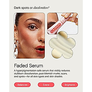 Topicals Faded Brightening and Clearing Serum | Reduces Discoloration, Post-Blemish Marks, Scars and Spots | Contains Kojic Acid and Niacinamide | Dermatologist-tested, Vegan, Cruelty-Free (0.5 Fl Oz)