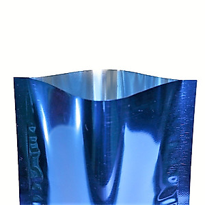 100x Premium Shiny Blue Mylar Foil Open Top Bags (6x9cm (2.3x3.5"))
