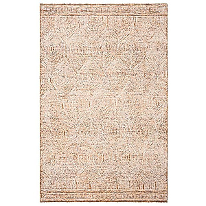 SAFAVIEH Abstract Collection 5' x 8' Ivory / Rust ABT340P Handmade Premium Wool Area Rug