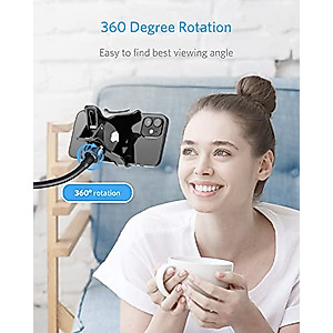 BESTEK BTIH600BK Gooseneck Phone Holder, Lazy Bracket 360° Swivel for iPhone and Other Smart Phones for Bedroom, Office, Bathroom, Kitchen, Black