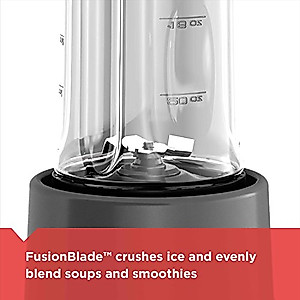 BLACK+DECKER FusionBlade Personal Blender with Two 20oz Personal Blending Jars, Gray, PB1002G