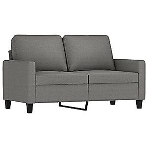 vidaXL Sofa Set 2 Piece with Cushions Living Room Seating Upholstered Leisure Sofa Couch Settee Armchair Furniture Dark Gray Fabric
