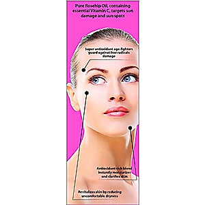 Advanced Clinicals Rosehip Oil Facial Skin Care Serum Moisturizer Face Oil W/Vitamin C & Vitamin E For Reducing Appearance Of Sun Damage Skin, Age Spots, & Wrinkles, 1.8 Fl Oz (Pack of 2)