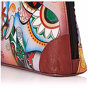 Anna by Anuschka Leather Small Multi Compartment Zip-Around Organizer, Retro Elephant