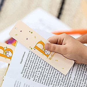 GOLEEX Personalized Initial Bookmark Cat Magnetic Bookmarks Customized Name Letter Page Markers Cute Reading Gifts for Book Lovers Kids Women Girls Students Adults at Christmas