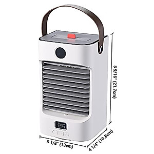 Yescom Portable Desktop Cooler Fan Multiple Functional Air Conditioner Fan with 3 Wind Speed & 7 colors LED Light for Camping Home Office, White