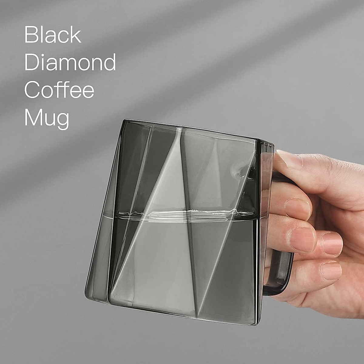 NORTHOME Coffee Mug Clear Glass Coffee Cup 16 Oz with Handle for Hot Beverages - Cappuccino, Latte, Big Tea Cup. Crystal Clear Glass Cup, Espresso Coffee Gift