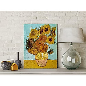 Wieco Art Sunflower by Vincent Van Gogh Oil Paintings Reproduction Modern Floral Giclee Canvas Prints Artwork Flowers Pictures on Canvas Wall Art for Home and office Decorations
