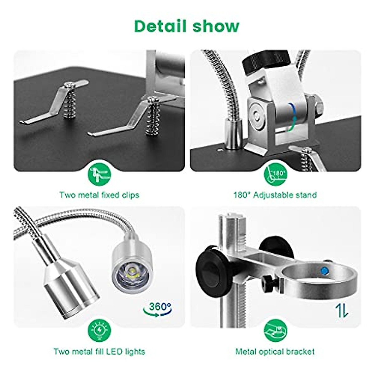 JIAMEI 8.5 Inch Microscope 1080P Adjustable LCD Display Microscope for Soldering Industrial Maintenance