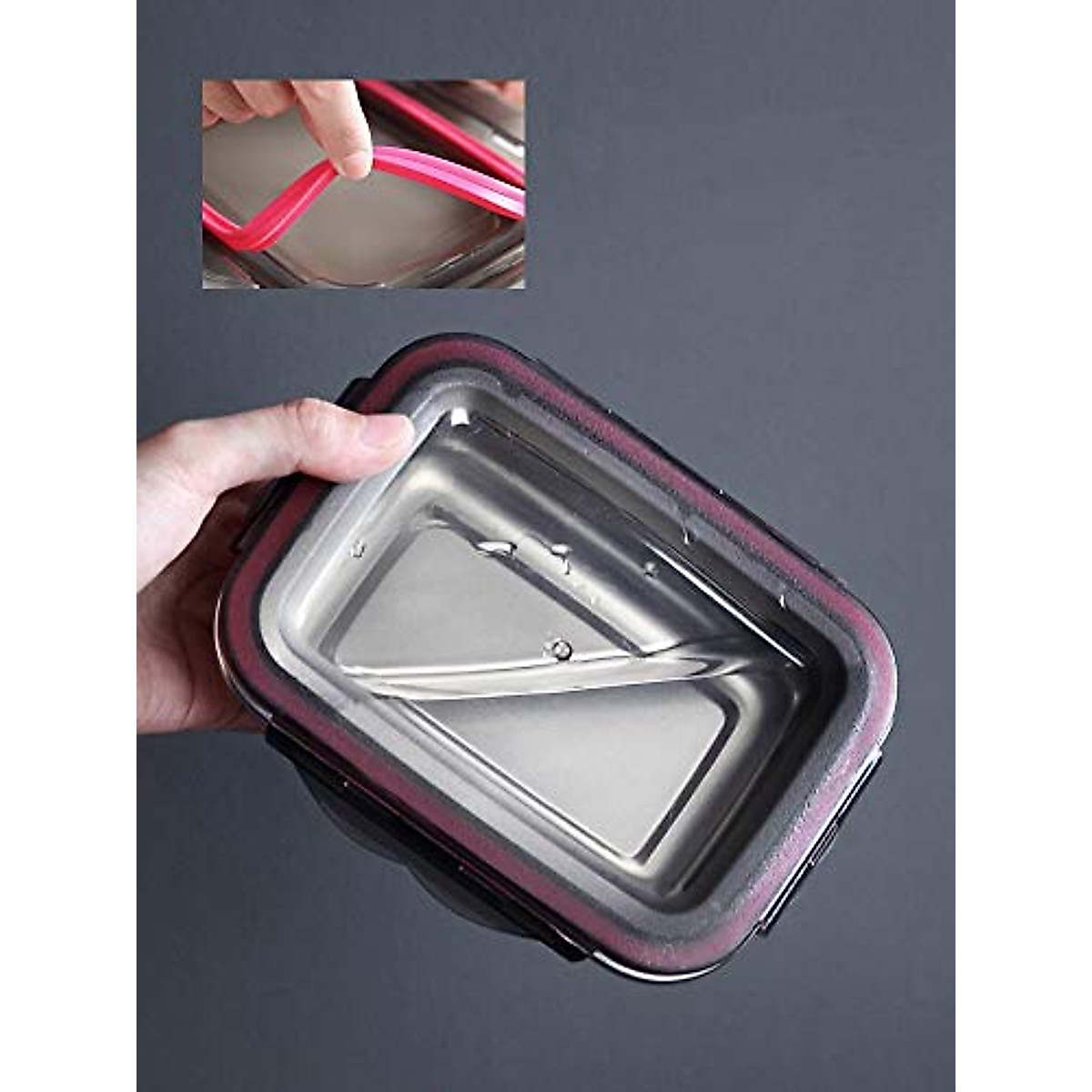 3 Pieces Stainless Steel Food Storage Container with Lids Airtight Metal Food Containers Stackable Meal Prep Leftover Containers for Freezer Fridge Oven Dishwasher Safe 600ml/1500ml/2900ml