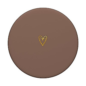 Cute Heart 90s Brown Tan Chocolate Taupe Solid Aesthetic PopSockets Standard PopGrip