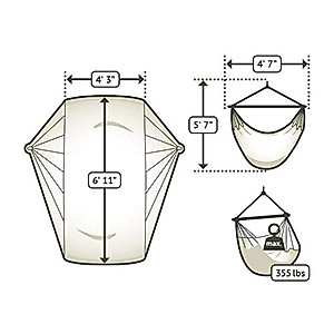 LA SIESTA Domingo Sea Salt - Weather-Resistant Outdoor Hammock Chair with CasaMount Suspension Kit Size King