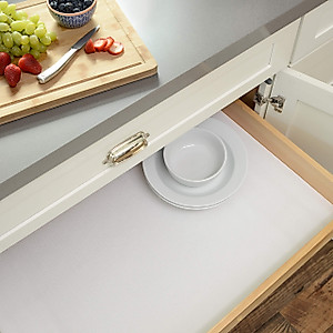 Con-Tact Brand Grip Prints Shelf Durable and NonAdhesive, Non-Slip Drawer and Cabinet Liner, 12" x 5', White, 6 Count