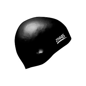 Zoggs Unisex's Easy-fit Silicone Swimming Cap, Black, One Size