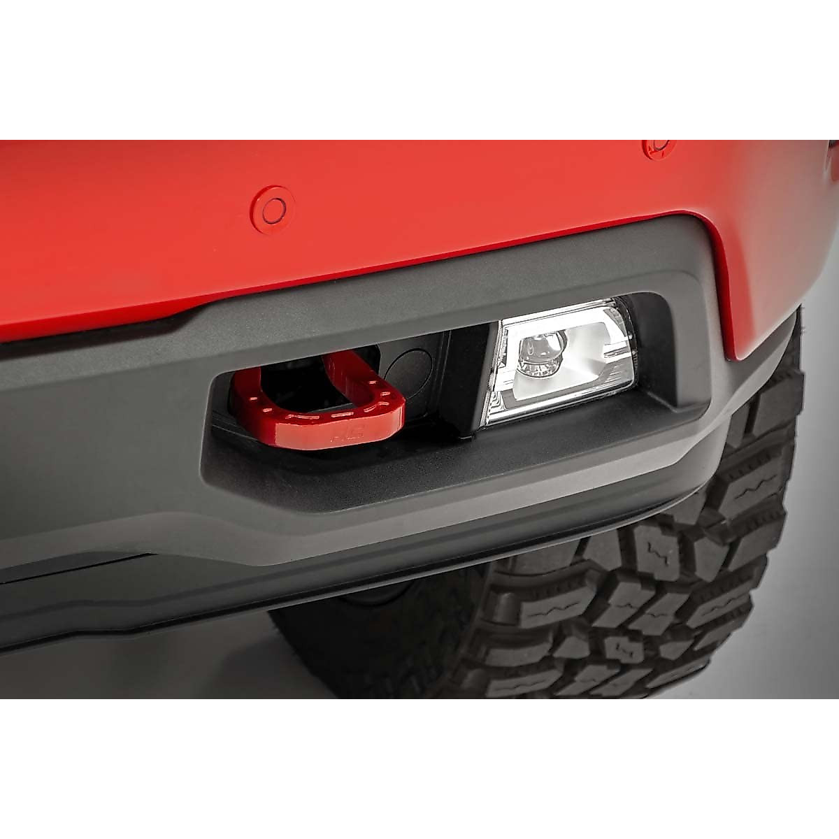 Rough Country Upgraded Forged Tow Hooks (fits) 2019-2020 Chevy Silverado 1500 | Replaces OEM | Red | RS132 , Black