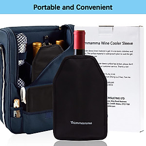 Wine Cooler Sleeve, Wine Bottle Gel Cooler Sleeve Freezer Chiller, Long Lasting Keep Wine Cool and Chill Sleeve for Prosecco Champagne Beer Wine Bottles