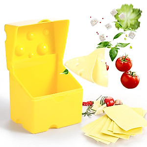 MAQUITA Sliced Cheese Container for Fridge, 2 PCS Cheese Storage Box with Flip Lid Plastic Cheese Keeper Cheese Saver Holder