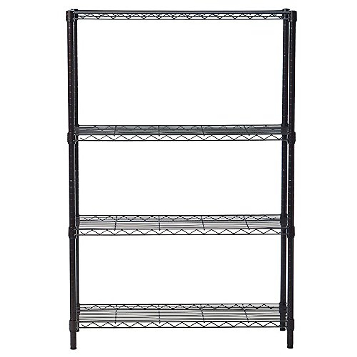 Guangshuohui 4-Tier Standing Shelving Plastic Coated Iron Units, Storage Shelf Display Rack for Laundry Bathroom Kitchen,35.43 x 13.78 x 55.12'' (4-Tier, Black)