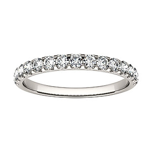 14K White Gold Moissanite by Charles & Colvard 2mm Round Wedding Band-size 6 0.45cttw DEW by Charles & Colvard