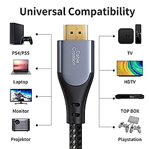 CableCreation HDMI Cable 4K@60Hz 6.6 ft, HDMI 4K Cable, High-Speed 18Gbps, 4K HDR, 3D, 2160P, 1080P, Ethernet Support, Compatible with UHD TV, PS5/PS4, Xbox One, Blu-ray, PC, Projector and More