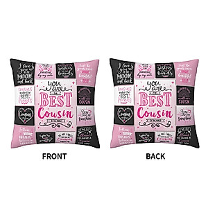 Christmas Cousin Gifts for Women, Xmas Gifts for Cousins Female, Best Cousin Gift from Cousin, Favorite Cousin Gifts for Girls, Cousin Birthday Gifts for Women Pillowcases 18" x 18"