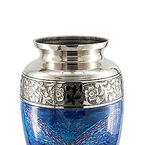 Blue Chrysalis Adult Urn - Cremation Urns for Human Ashes - Adult Urns Funeral urn Human ash Adult for Memorial, Funeral, Burial or Columbarium (1 Large Urn)