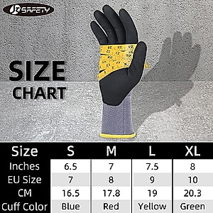 JKSafety Sandy MicroFoam Nitrile Safety Work Gloves with Touch Screen capability 6 Pairs Lightweight Work Utility Gloves EN388 Non-Slip Grips Nylon Spandex material Charcoal Gray (G229-CGrey6 L)