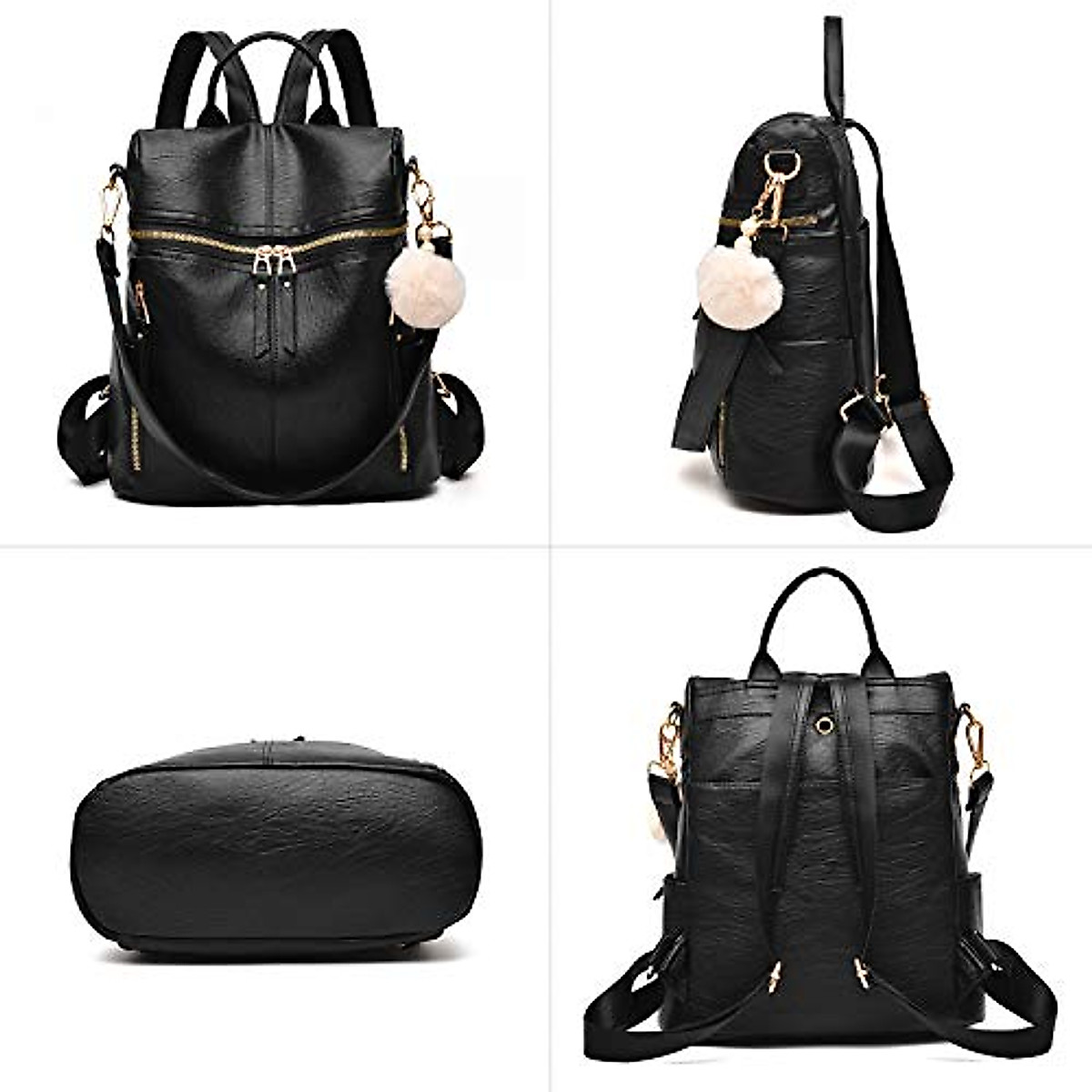 DDQYYSPP Backpack Purse for Women Large Capacity Multipurpose Travel Bag Leather Backpack Shoulder Bag Girls Backpack Schoolbag