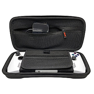 FiiMan ROG Ally Carrying Case Compitable with ROG Ally 7 inch 120Hz Gaming Handheld and Accessories, Hard Shell Case with Folding Bracket for Travel and Storage Black (Thin)