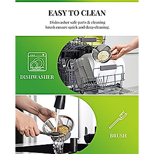 1300W GDOR Juicer with Larger 3.2” Feed Chute for Whole Fruits and Veggies, Titanium Enhanced Cut Disc, Full Copper Motor Heavy Duty Centrifugal Juice Extractor Machines, Dual Speeds, BPA-Free, Silver