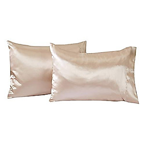 Great Bay Home Satin Pillowcase for Hair and Skin Jumbo/Queen - Caramel Silk Pillowcase 2 Pack 20x36 inches - Satin Pillow Cases Set of 2 with Envelope Closure