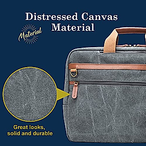 SANWA 17.3 inch Vintage Canvas Backpack, Convertible Laptop Computer Bag, Messenger Bag, Convertible Shoulder Bag Handbag, Compatible with MacBook Notebook, for Men, Women, Travel, College, Gray