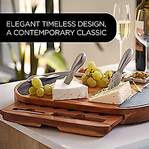 Premium Oval Charcuterie Board Cheese Board Set: Acacia Wood, Stainless Steel Knives - Christmas Gifts for Women, House Warming Gifts Ideas, New Home, Wedding Gifts for Couple, Bridal Shower