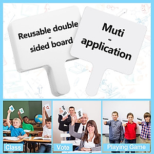 Sherr Dry Erase Answer Paddle Double Side Small White Boards Fan Blanks Auction Paddles Handheld Whiteboard for Classroom Students Kids Bidding Voting Scoring Activities(80 Pcs)