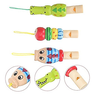 jojofuny 3 pcs Playthingrandom Educational Animals Music Children Carved Instruments Whistles Style Stuffer Kids Random Cartoon Wooden Stocking Toysrandom Toy Toys Whistle